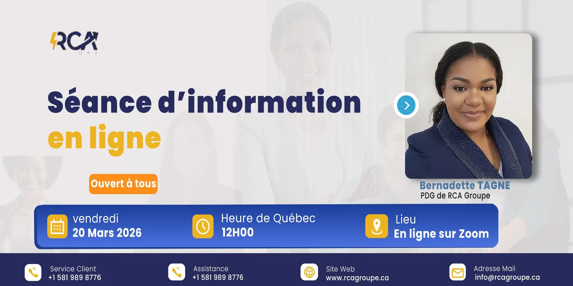 Session d’information en ligne de Mars | RCA Groupe